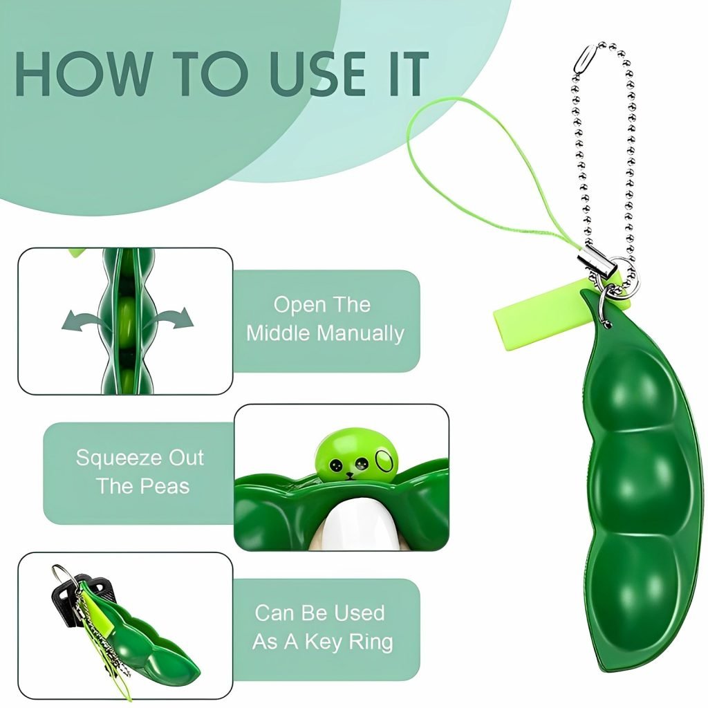 Pea Pod Fidget Toy | Pea Popper Fidget Keychain Toy | Peas in a Pod ...